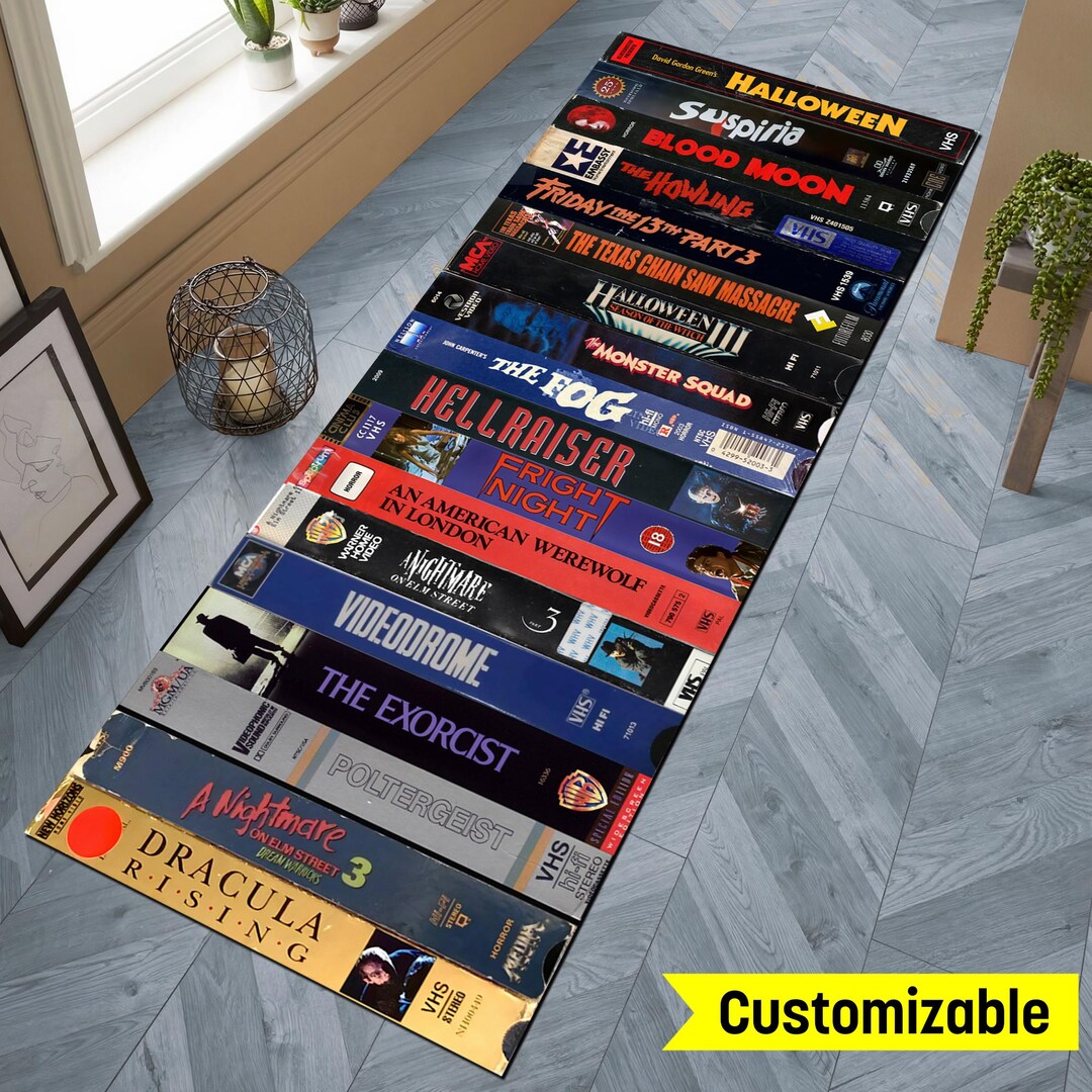 Custom Vhs Runner, VHS Runner Rug, Horror Movie Vhs Runner, VHS ...