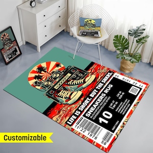 Sneakers Rug, Retro Rug, Shoebox Rug, Sneakerhead Rug, Street Fashion ...