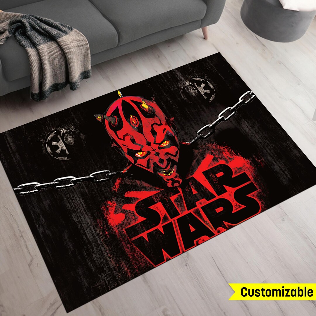 The Star Wars Rug, Black Red Starwars Rug, Starwars Movie Rug, Chain ...