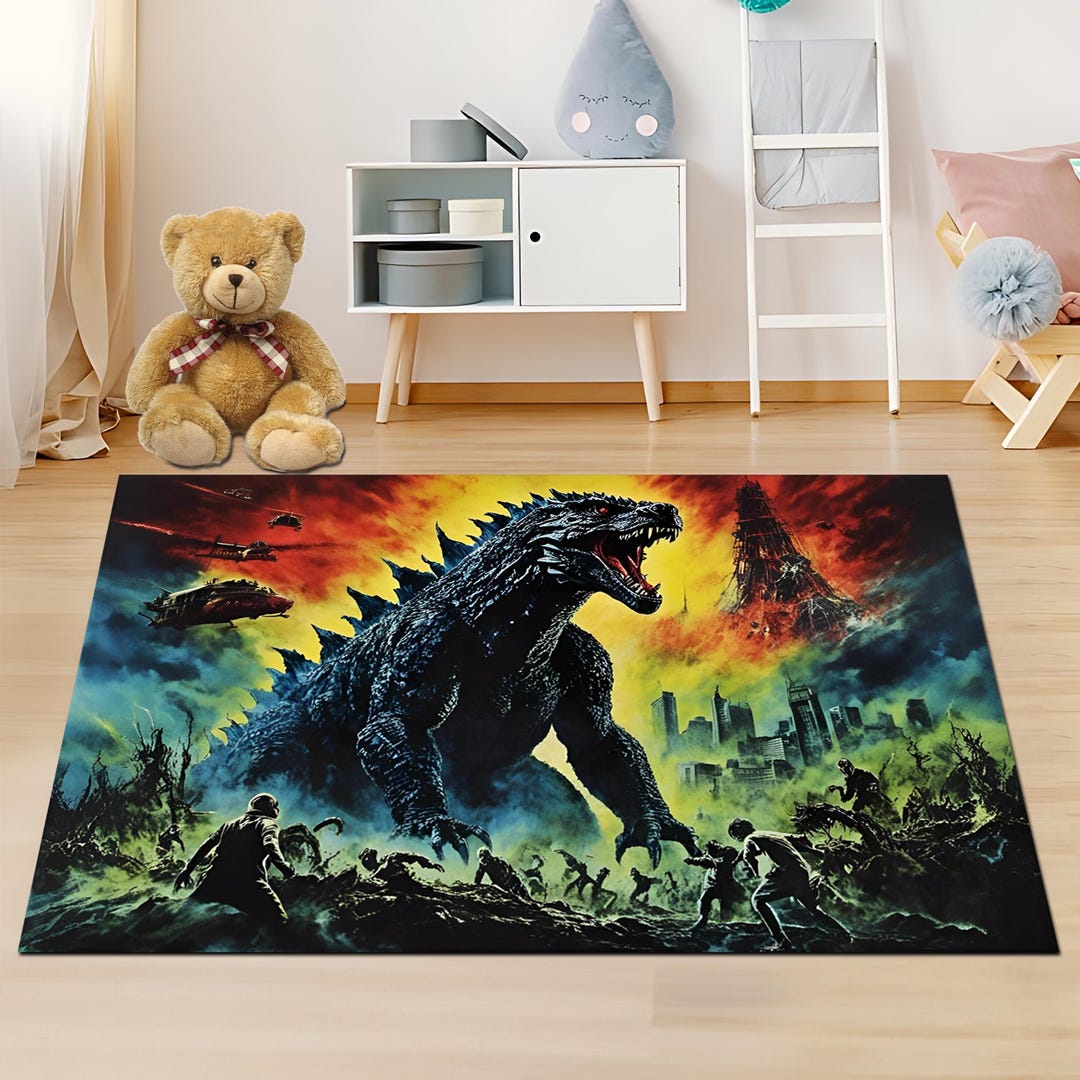 Godzilla Area Rug,monster Movie Rug,kaiju Rug,godzilla Carpet,custom ...