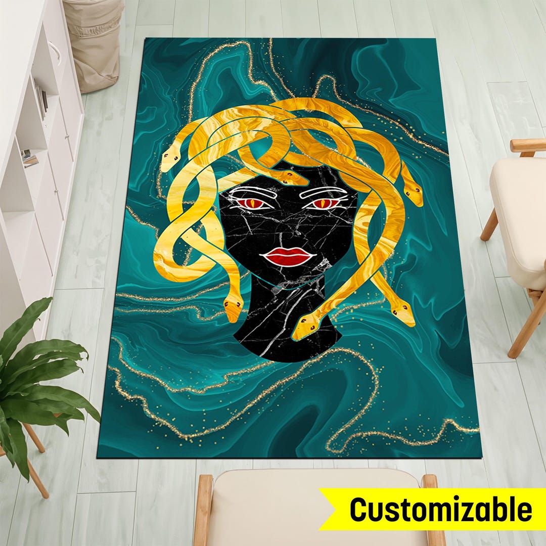 Medusa Rug,gorgon Rug,greek Mythology Rug, Female Monster Rug, Snake ...