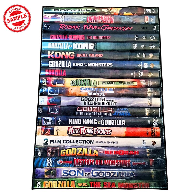 Godzilla VHS Rug, Disc Collection Rug, Dragon Rug, Godzilla Movie Rug ...