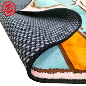 Billiards Wall Art for Game Room, Billiard Table Cue Stick Rug, 8 Ball ...