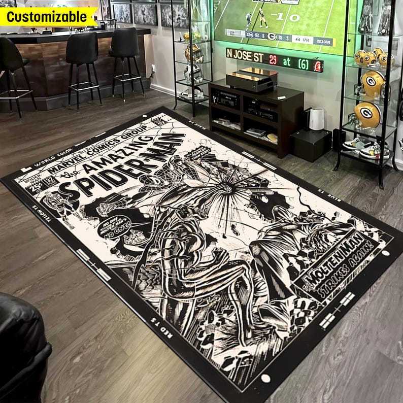 Spiderman Rug, Comic Book Cover Rug, Comic Movie Rug, Spiderman ...