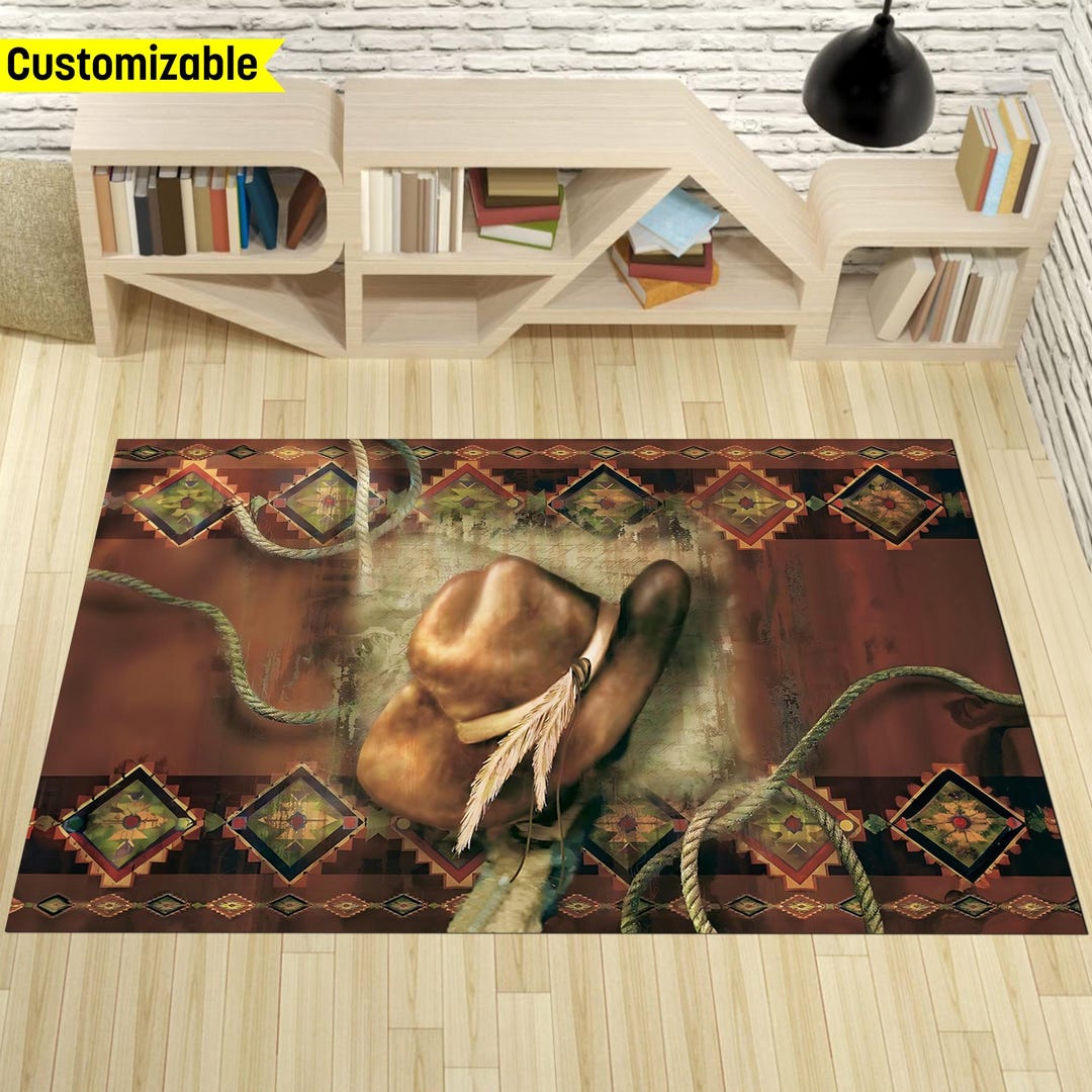 Cowboy Hat Rug, Western Hat Rug, Western Cowboy Rug,vintage Cowboy Rug ...