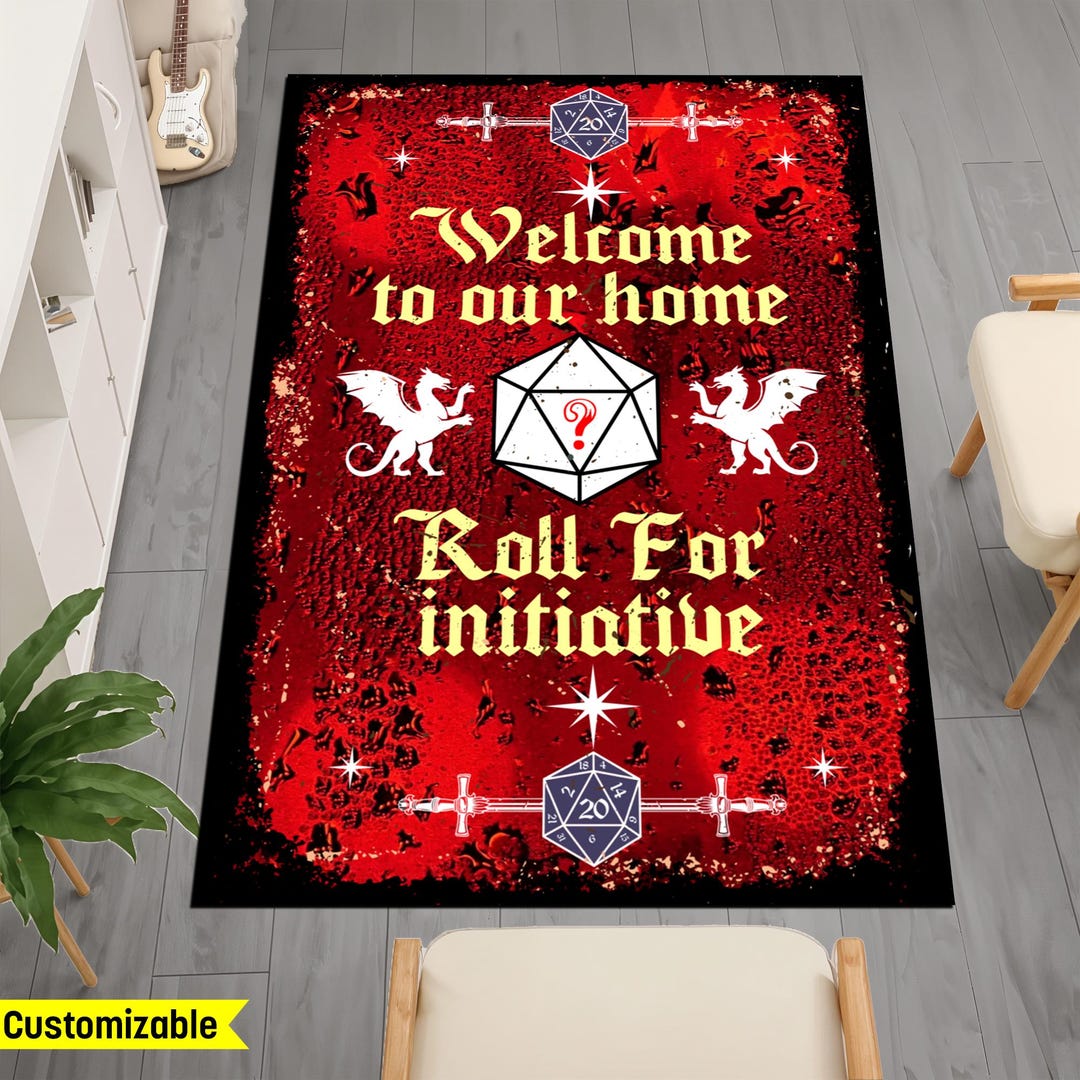 Dice Rug, Mysterious Rug, Fantasy Decor Rug, Initiative Rug, Sign Rug ...