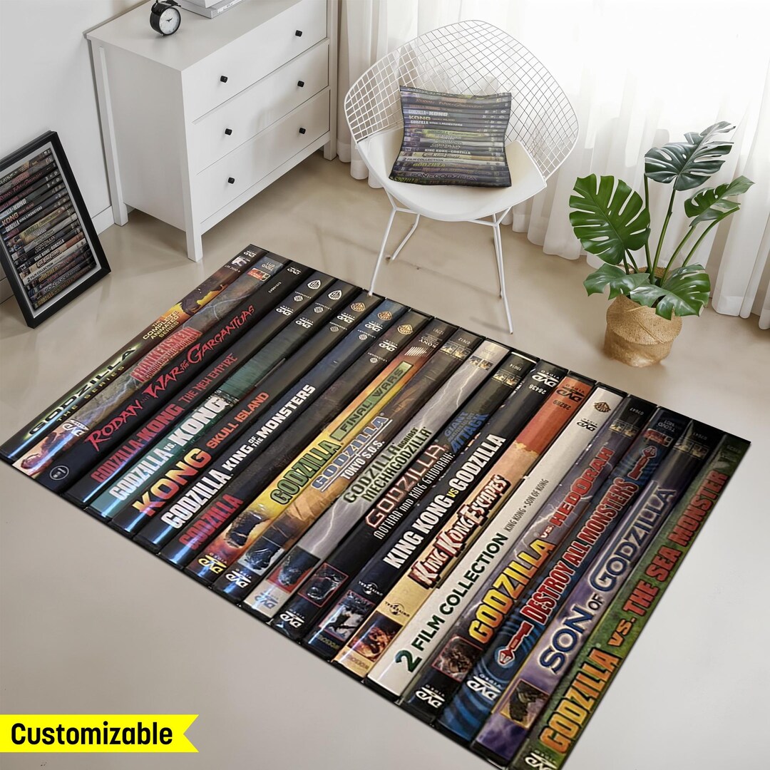 Godzilla Rug,godzilla VHS Rug,disc Rug,dragon Rug,collection Rug ...