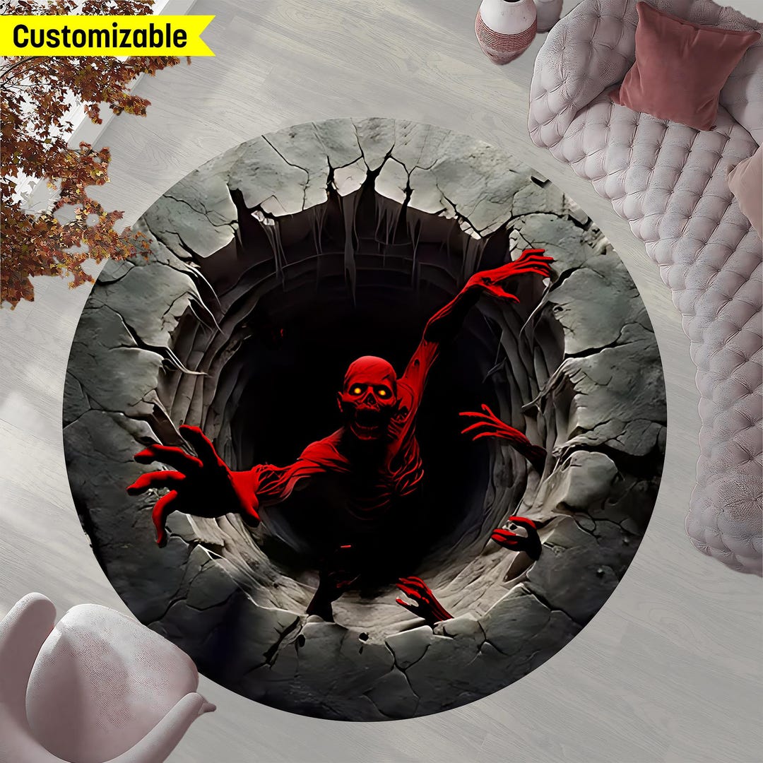 Zombie Rug Emerging From the Vortex,horror Movie,creepy Rug,underground ...