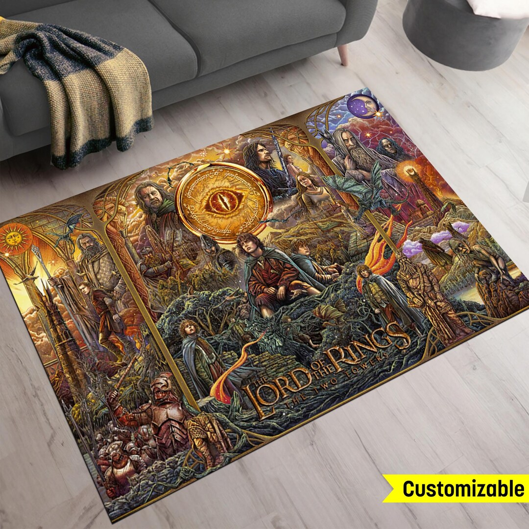 The Lord of the Ring Rug, Movie Rug, Lord of Rings Carpet, Magic Map ...