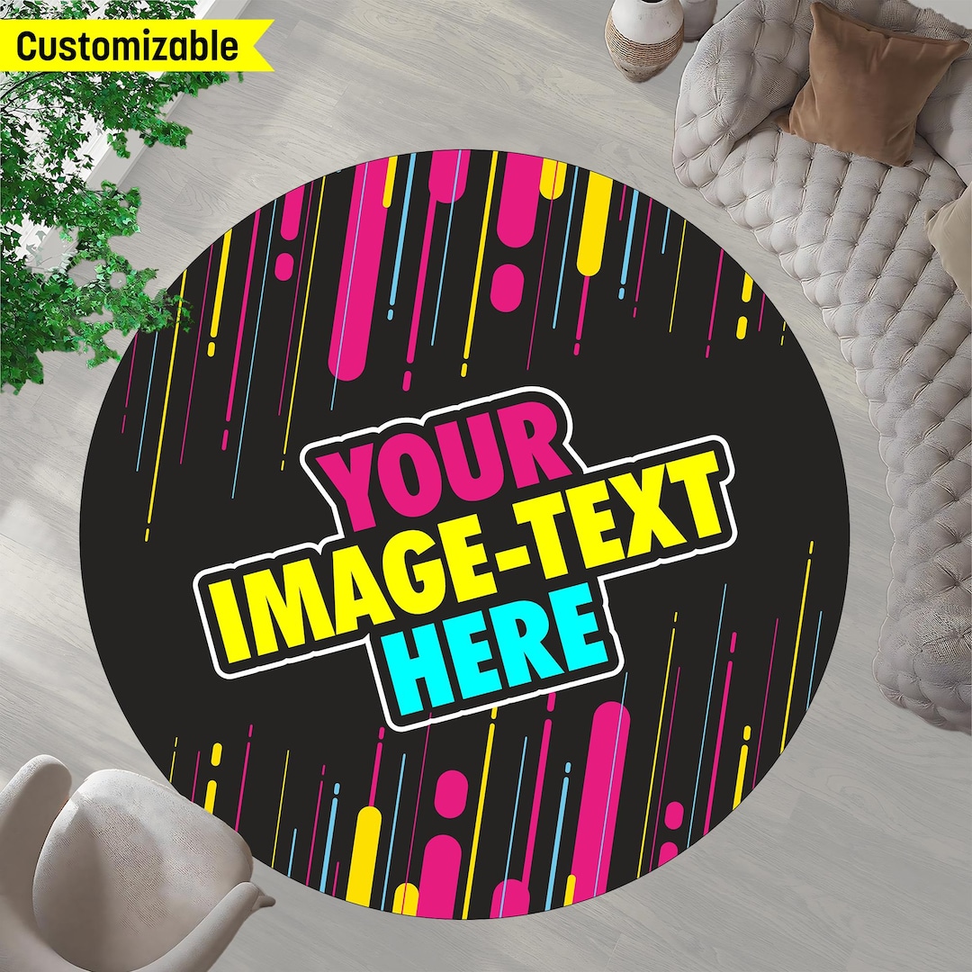 Custom Round Rug, Custom Carpet, Custom Text Rug, Custom Image Rugs ...