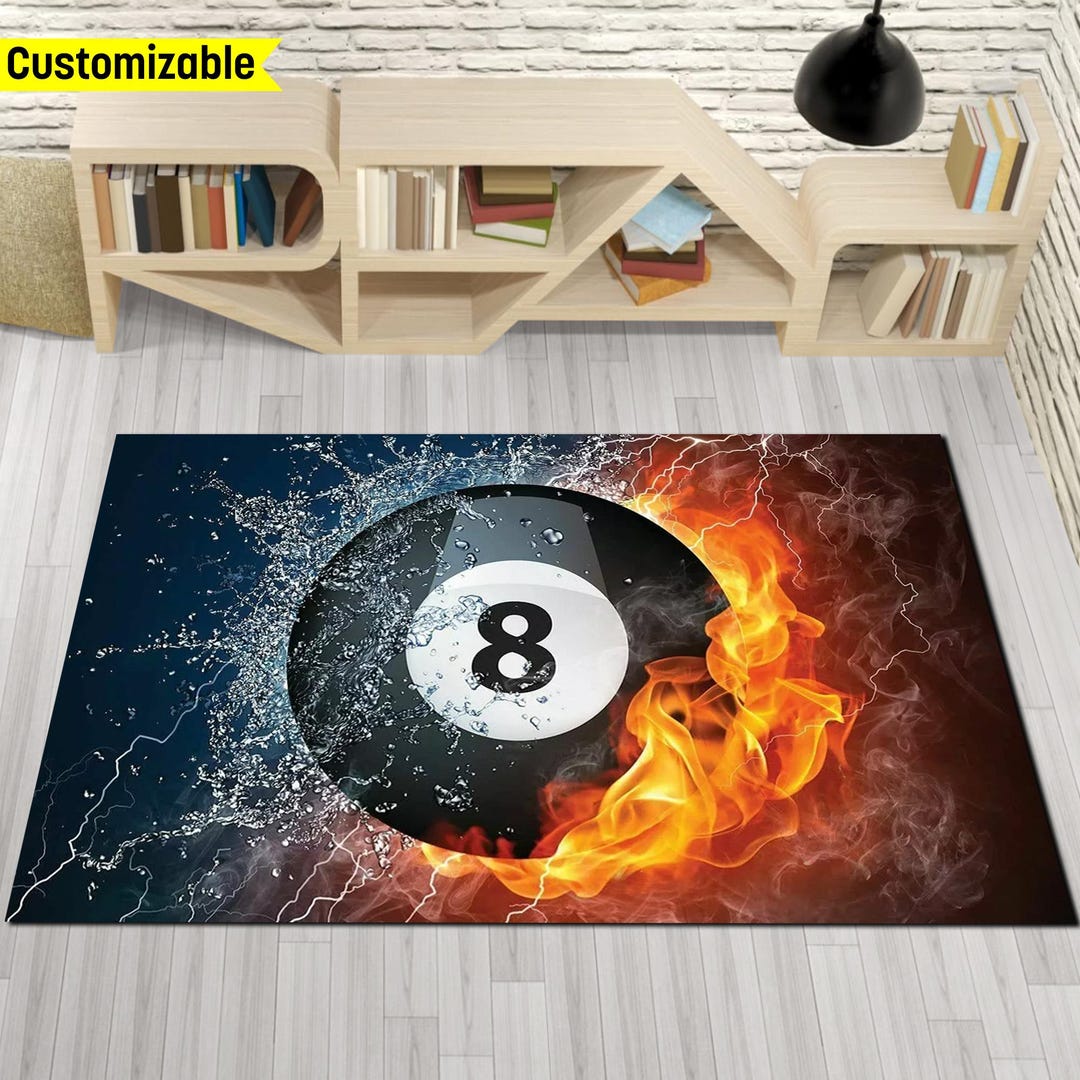 Billiard Ball Rug, Billiards Rug, 8 Ball Rug, Game Room Rug, Board Game ...