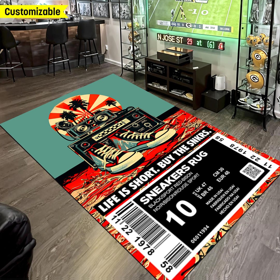 Sneakers Rug, Retro Rug, Shoebox Rug, Sneakerhead Rug, Street Fashion ...