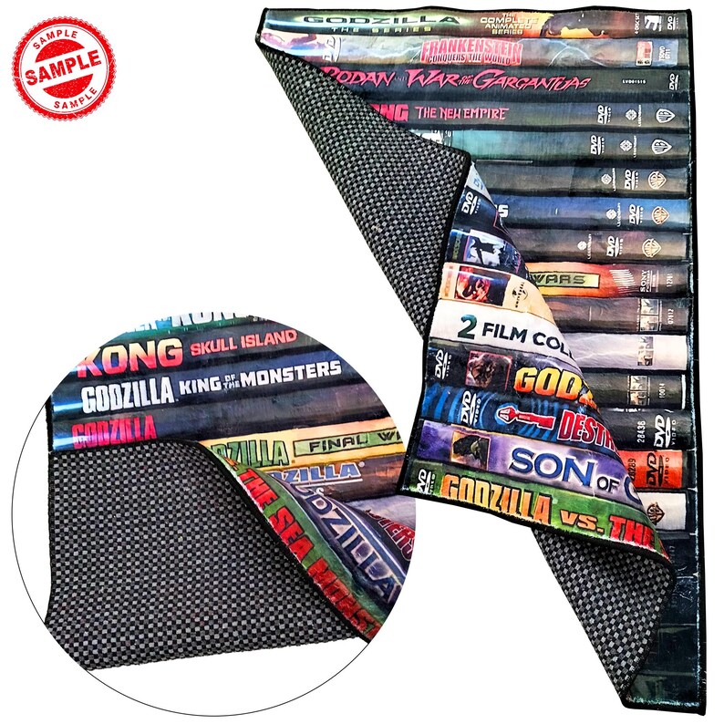 Godzilla VHS Rug, Disc Collection Rug, Dragon Rug, Godzilla Movie Rug ...