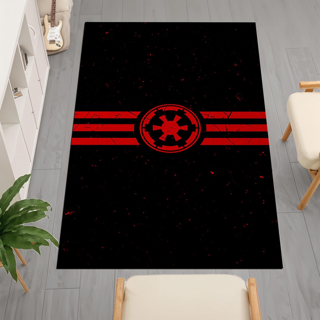 The Star Wars Rug, Galactic Empire Rug, Galactic Republic Rug, Black ...