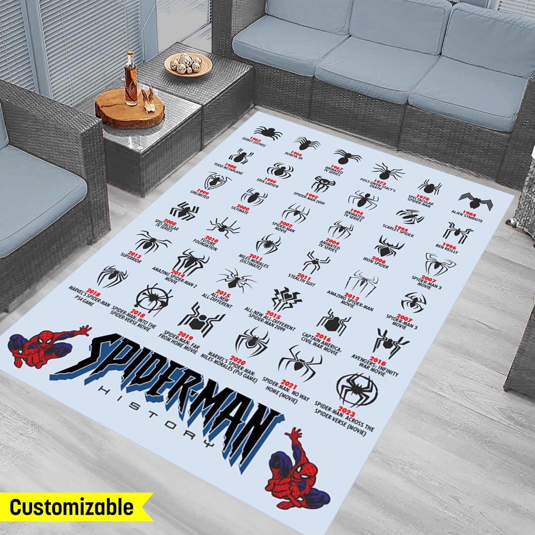 Spider Man Symbols Rug,spider Web Rug,spider Man Rug,comic Cover Design ...
