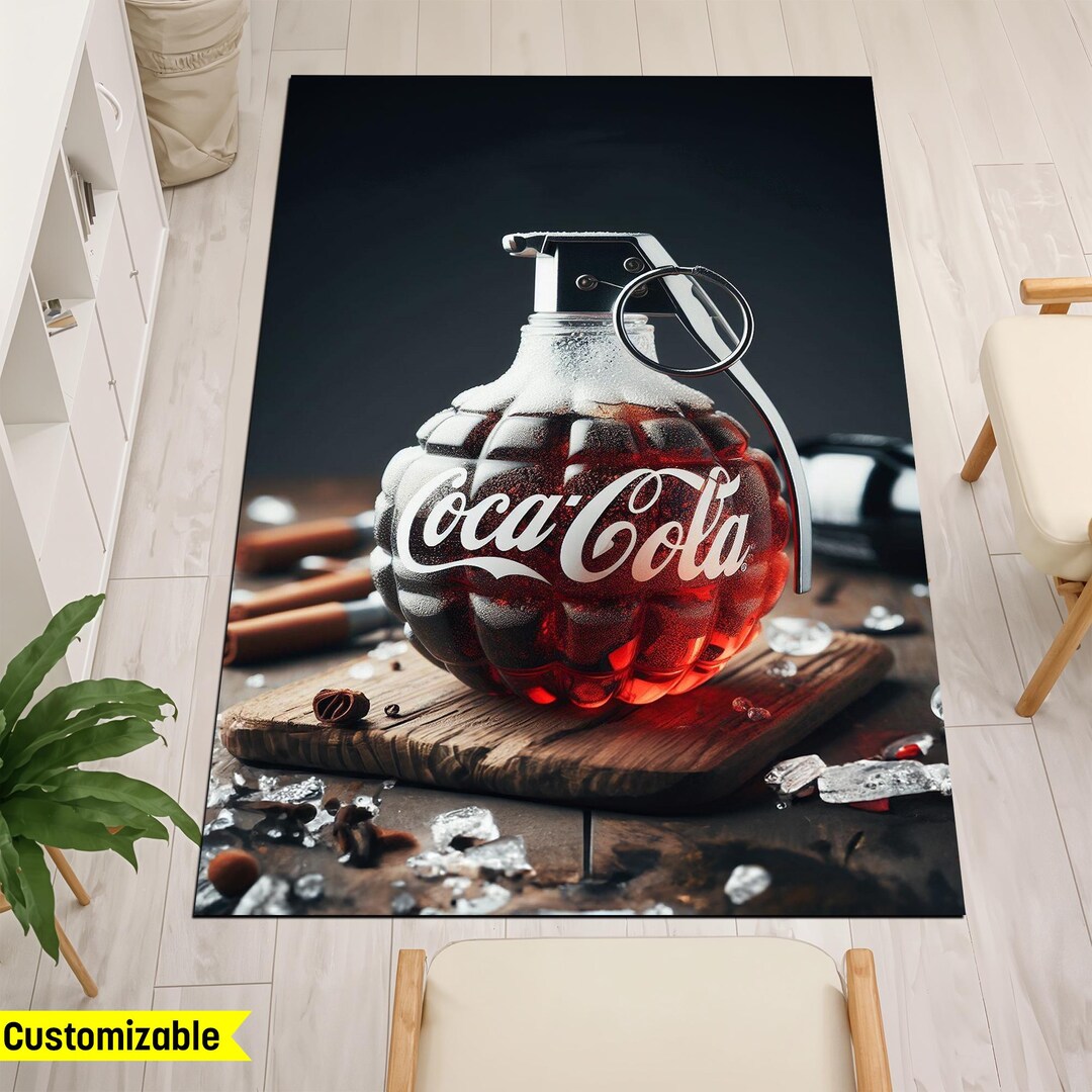 Coca Cola, Coca Cola Rug, Retro Rug, Drink Themed Rug, Modern Rug ...