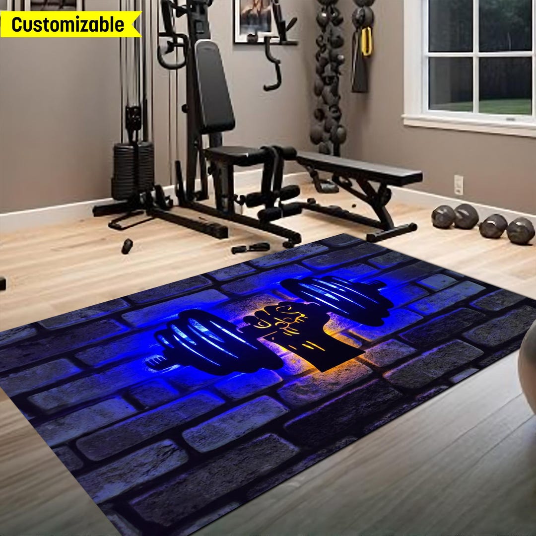 Cardio Rug,gym Rugs,neon GYM Rug,gym Decor,motivational Gym Rug,fitness ...