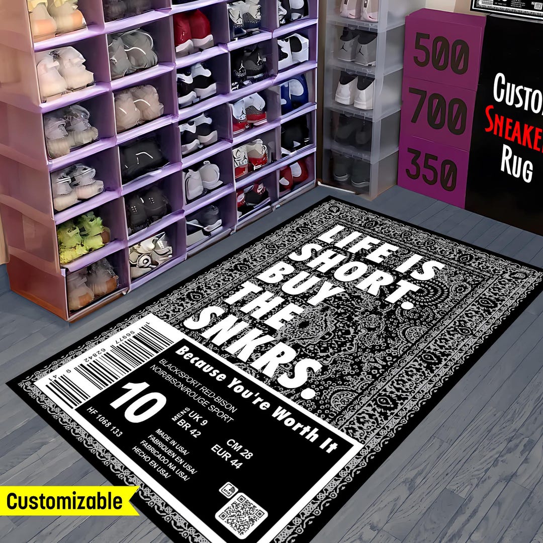 Sneaker-tagged Shoe Room Rug With 'keep Off' Design, Sneakerhead ...
