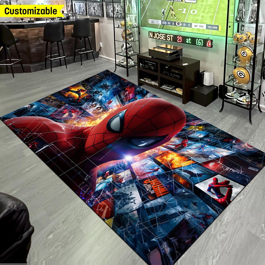 Spiderman Rug,comic Book Rug, Magazine Cover Rug, Cartoon Spiderman Rug ...