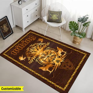 Viking Rug, Mythology Rug, Scandinavian Rug,warrior Legend Rug,vegvisir ...