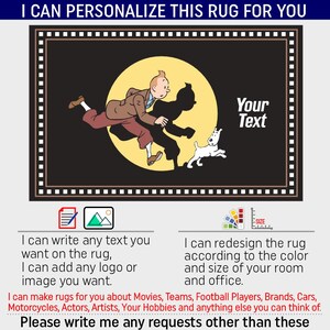 Tintin, Tintin Kids Rug, Tin Moon Rug, Tintin Gift,tintin Comic Rug ...