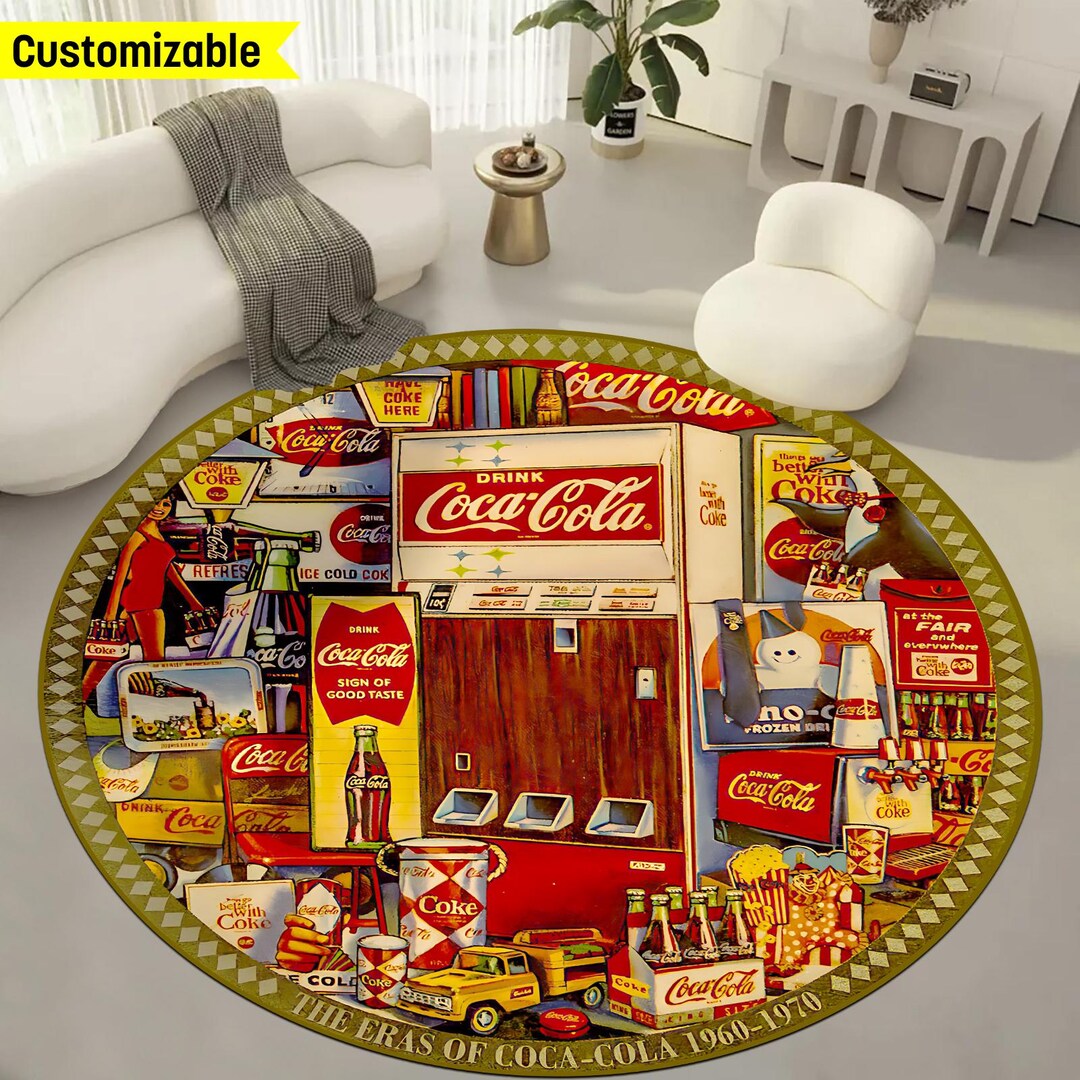 Coca Cola Rug, Retro Coca Cola Rug, Nostalgic Cola Rug, Cola Machine ...