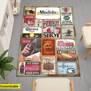Coca Cola Rug, Beverage Rug, Shot Rug, Drink Rug, Beer Rug, Beer Carpet ...