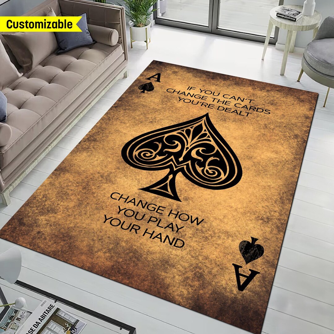 Ace of Spades Rug,playing Card Rug,spades Carpet,motivation Rug ...
