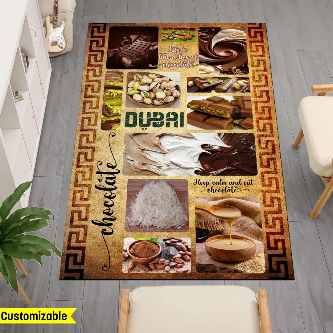 Dubai Chocolate Rug, Dubai Chocolate Carpet, Recipe Rug, Popular Rug ...