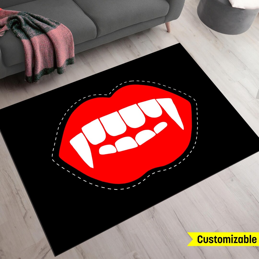 Dracula Vampire Rug, Gothic Area Rug, Dark Aesthetic Spooky Home Decor ...