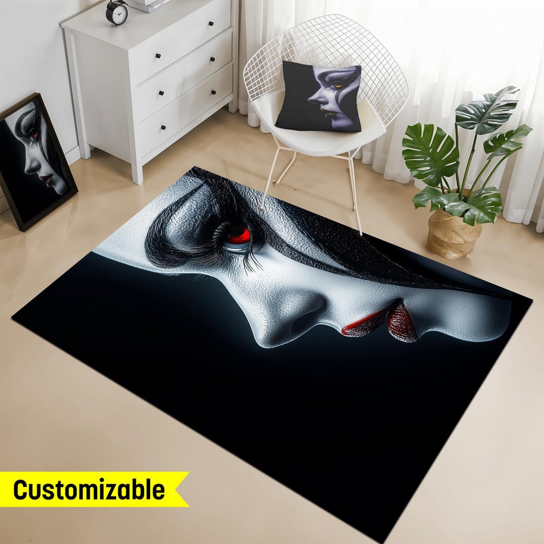 Popart Women's Rug, Woman Face Rug, Face Art Rug, Lady Hairdresser Rug ...