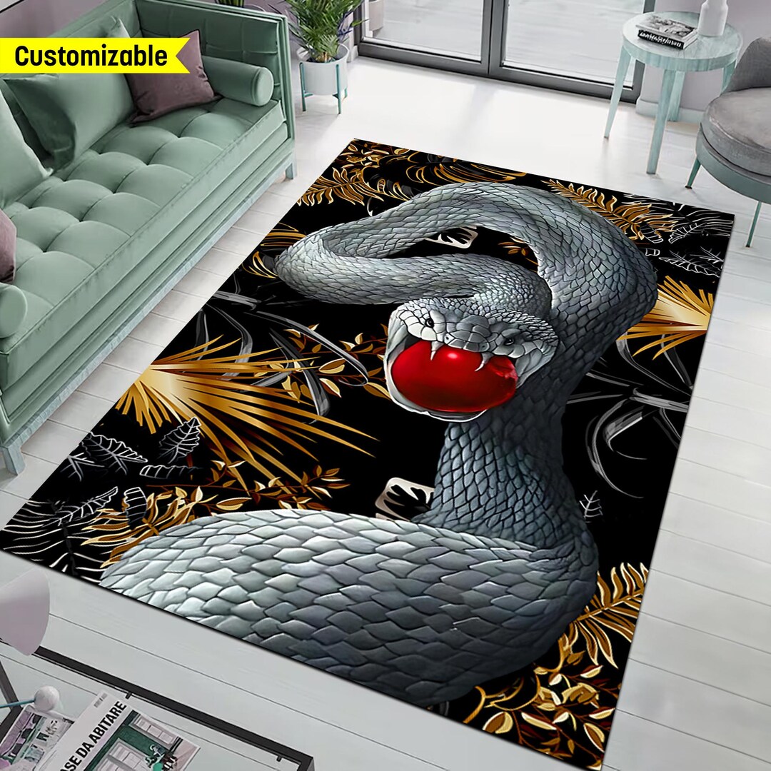 Snake Rug,animal Print Rug,customizable Rug,serpent Design Rug,nature ...