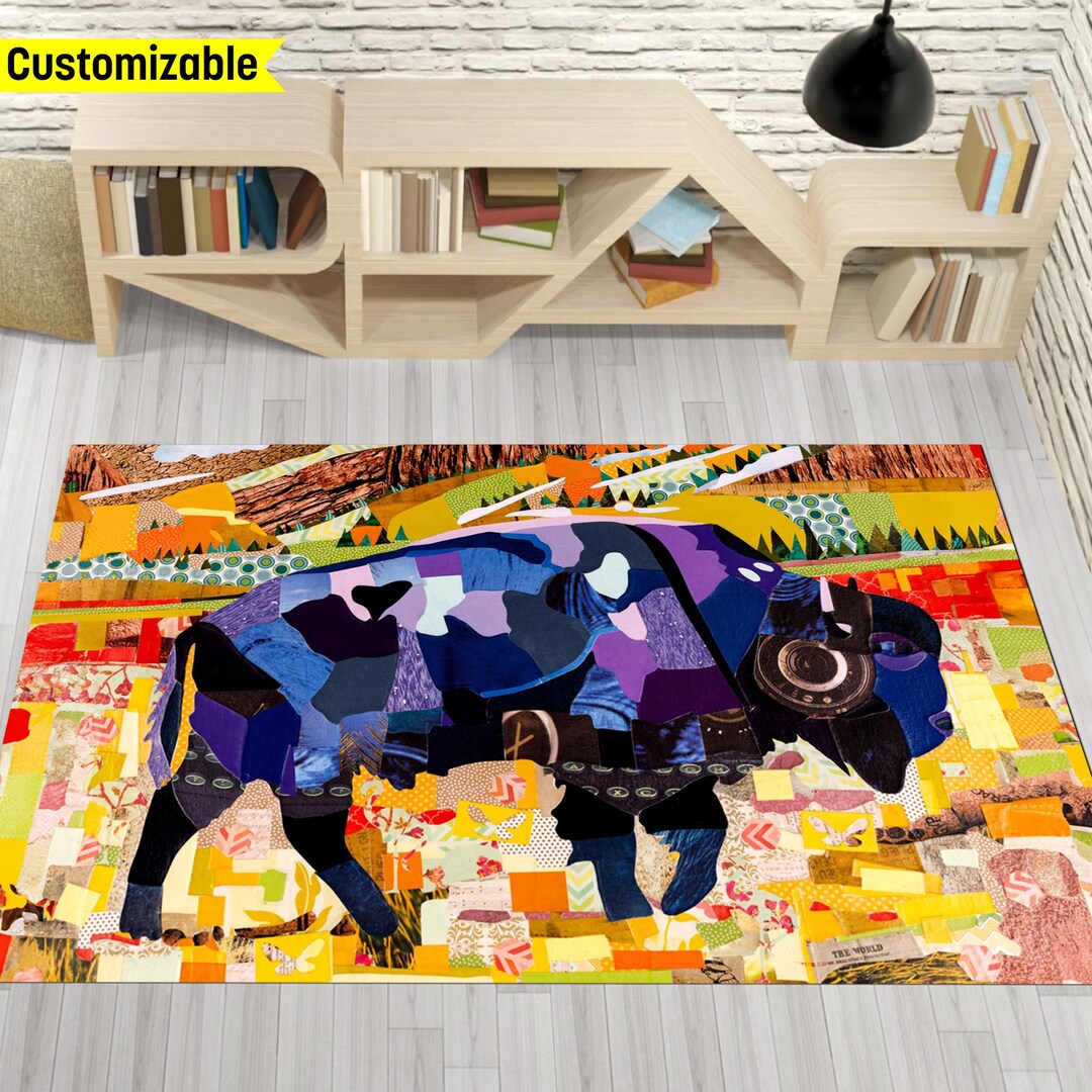 Bison Rug, Buffalo Rug, American Buffalo Rug, Bison Carpet, Lodge Rug ...