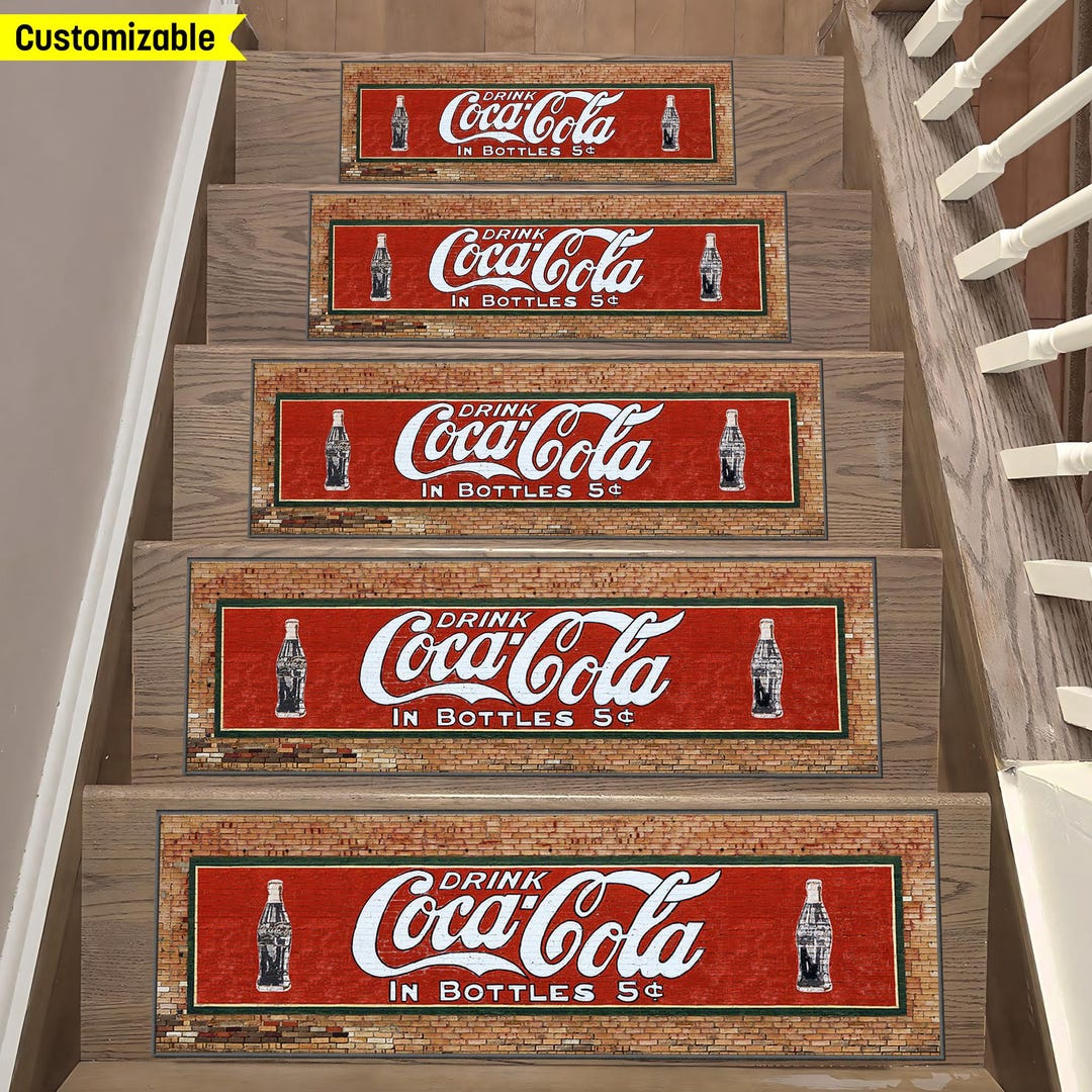 Coca Cola Stair, Coke Bottle Stair Rug, Red Cola Stair Rug, Retro Stair ...