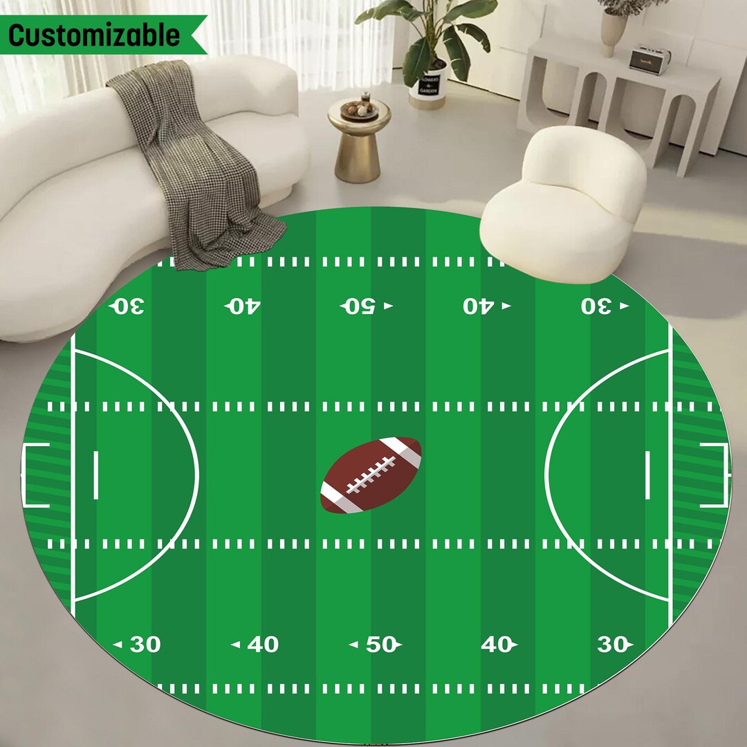 American Football Field Rug, American Football Themed Rug for Kids Room ...