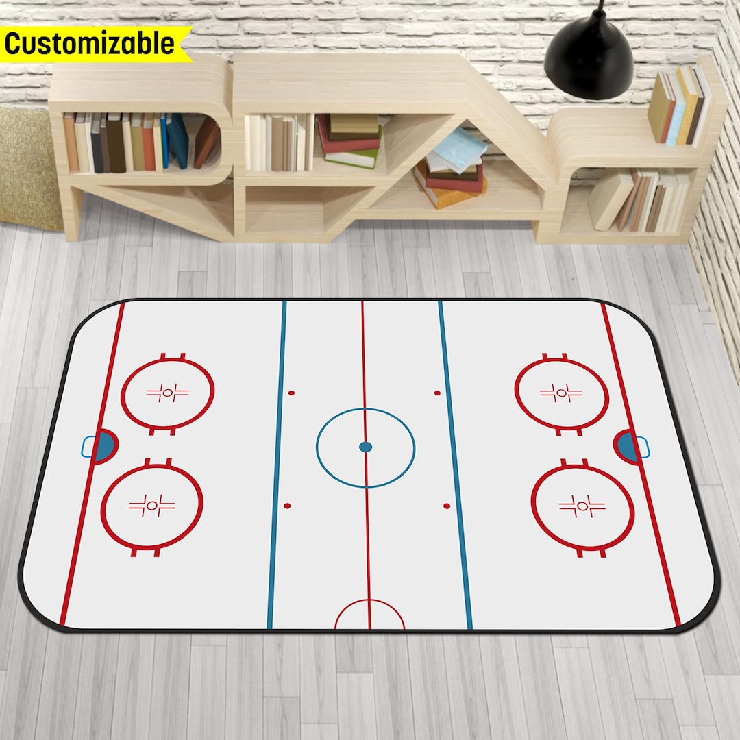 Hockey Rink Rug, Ice Hockey Field Rug, Hockey Rug, Hockey Field Rug ...