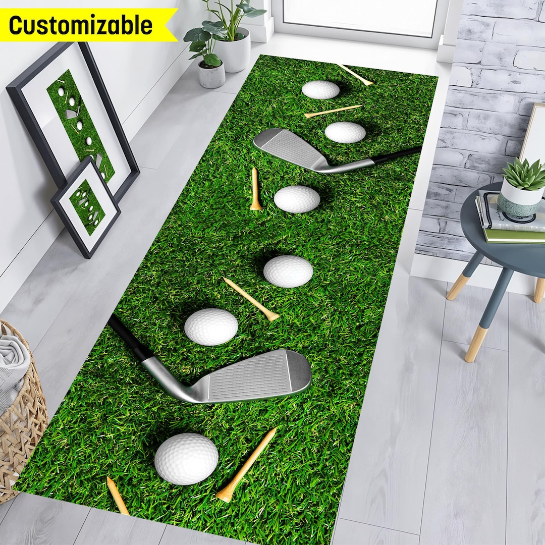 Golf Rug, Golf Hallway Rug, Golf Ball Rug, Golf Course, Golf Ball Golf ...