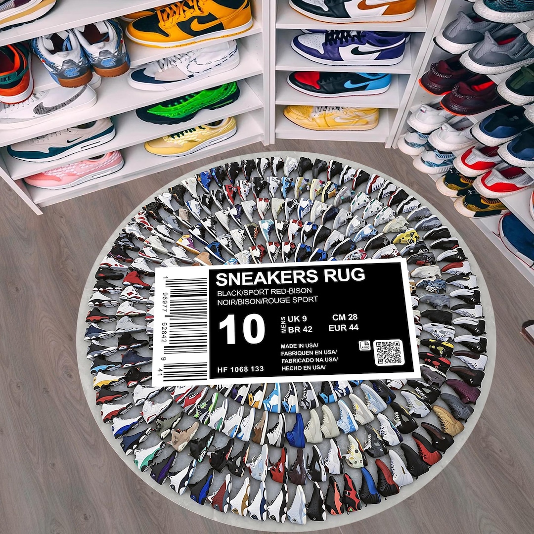Sneakers Shoes Rug, Sneakers Carpet,sneakers Round Rug, Custom Rug ...