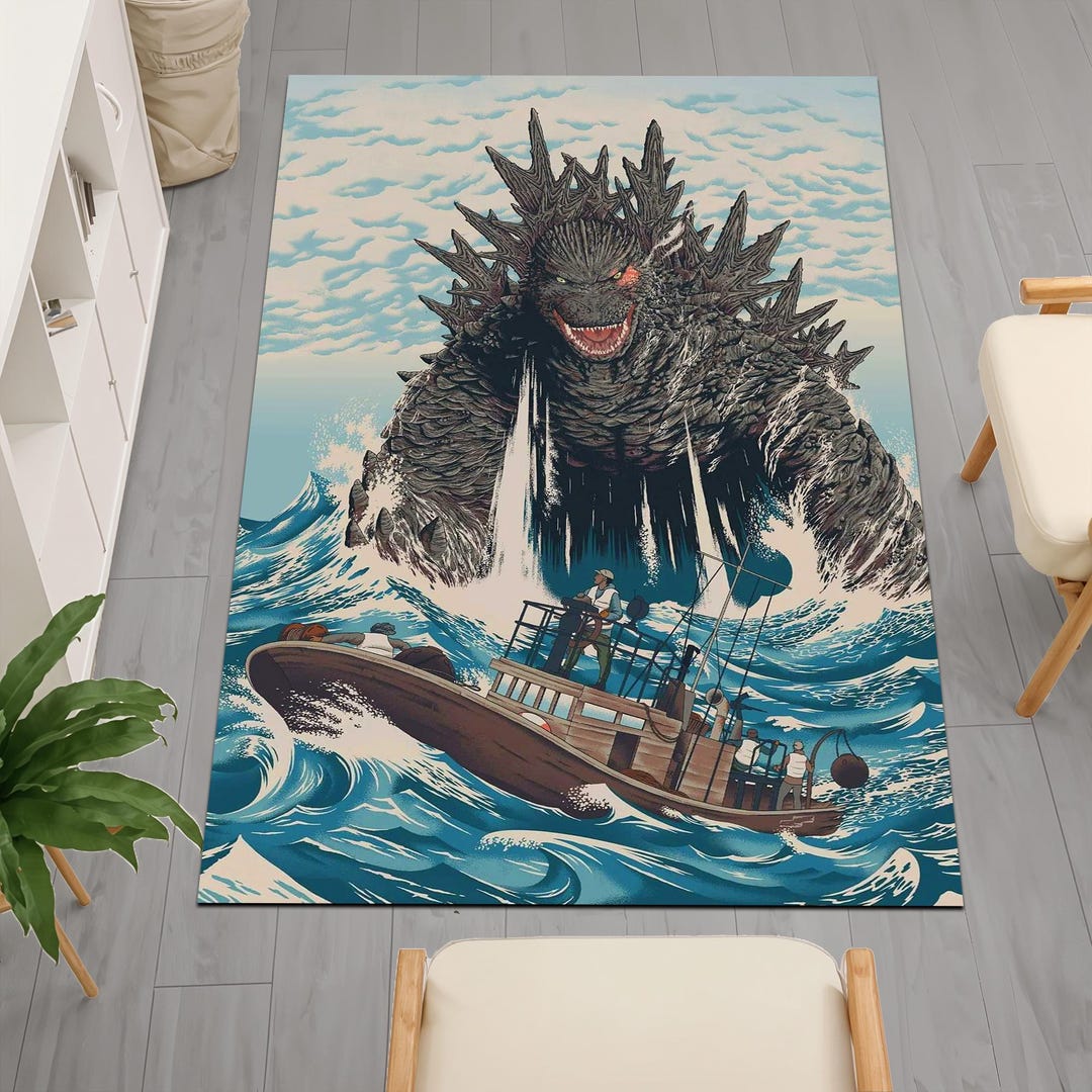 Godzilla Rug, Godzilla Themed Rug, Movie Rug,unique Rug, Movie-themed ...