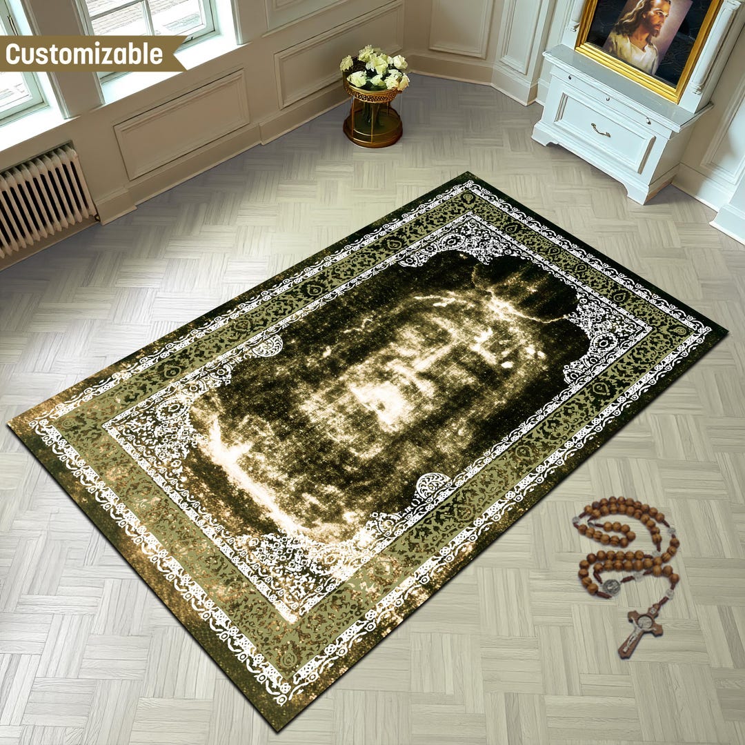 Shroud of Turin Prayer Rug, Christian Religious Kneeling Mat, Sacred ...