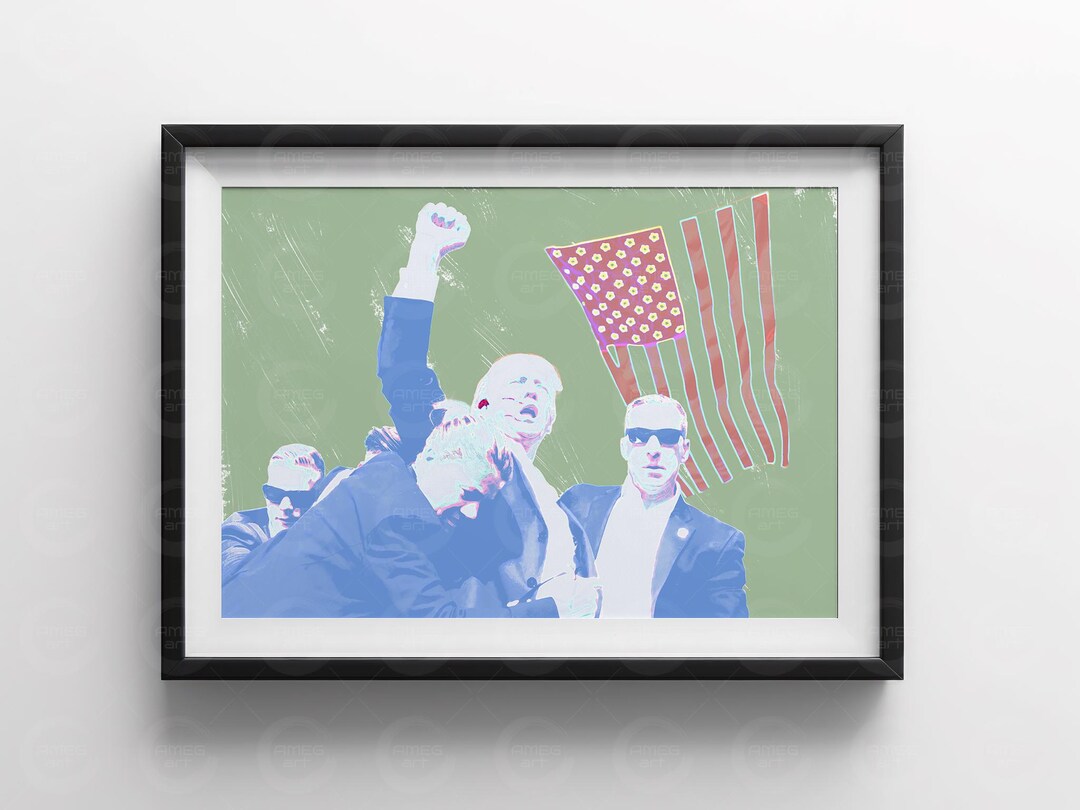 Donald Trump Assassination Attempt Poster, Andy Warhol Style Wall Art ...