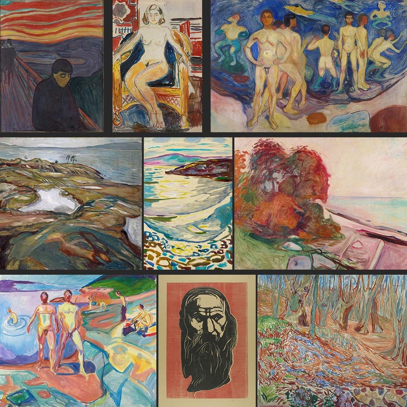 353 Edvard Munch Famous Paintings Collection, HQ Image Bundle ...