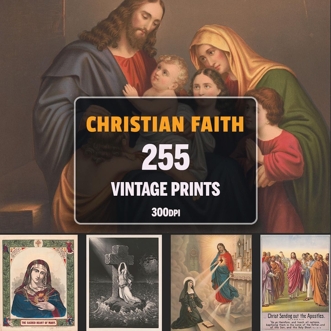 255 Vintage Bible Illustrations, Bible Gallery Wall Art, Religious Wall ...