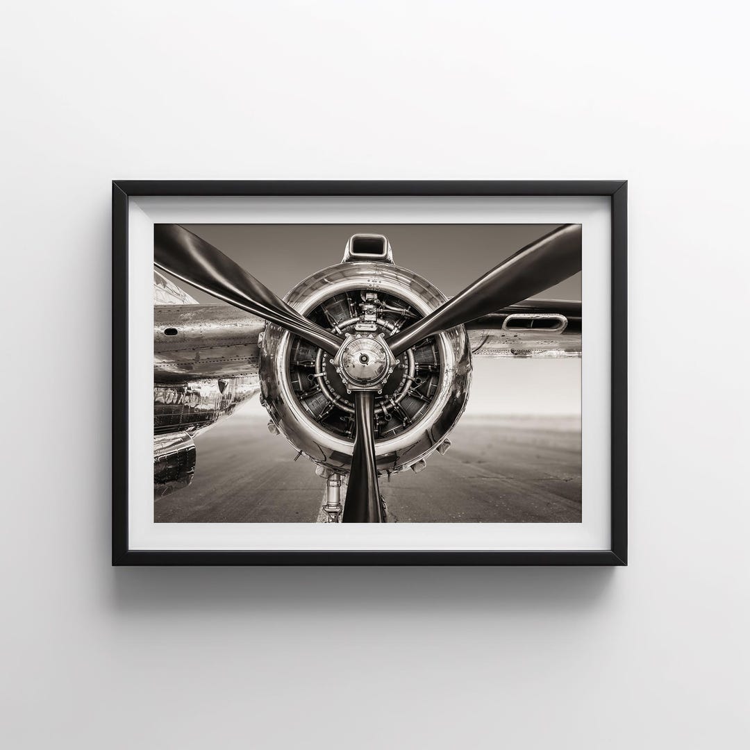 Vintage Airplane Propeller Canvas Print, Man Cave Decor (digital ...