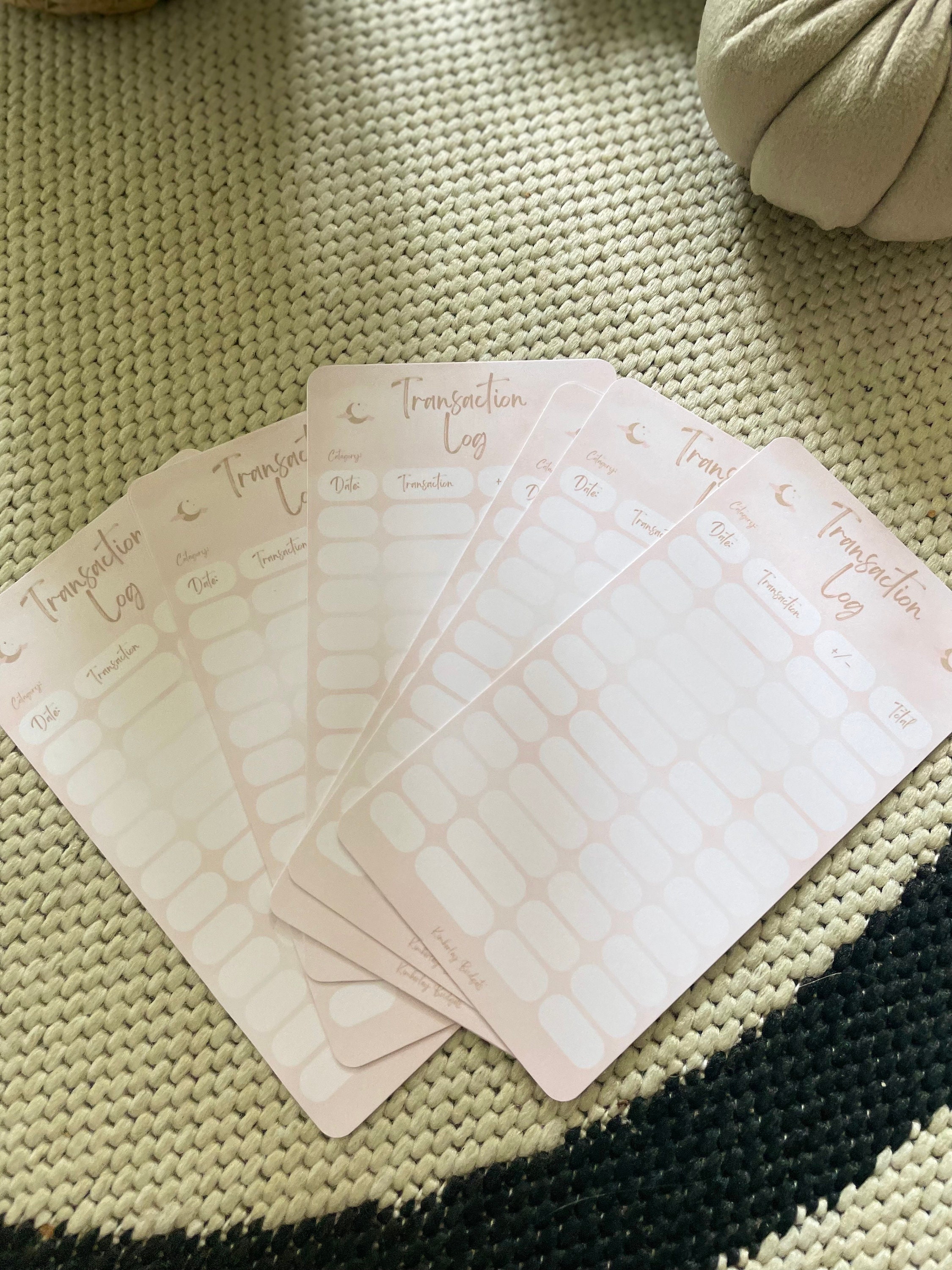 Pink Moon Transaction Log Slips Kimberley Budgets Cash - Etsy
