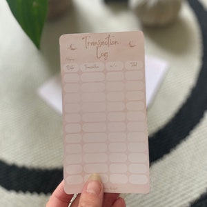 Pink Moon Transaction Log Slips Kimberley Budgets Cash Stuffing A6 ...