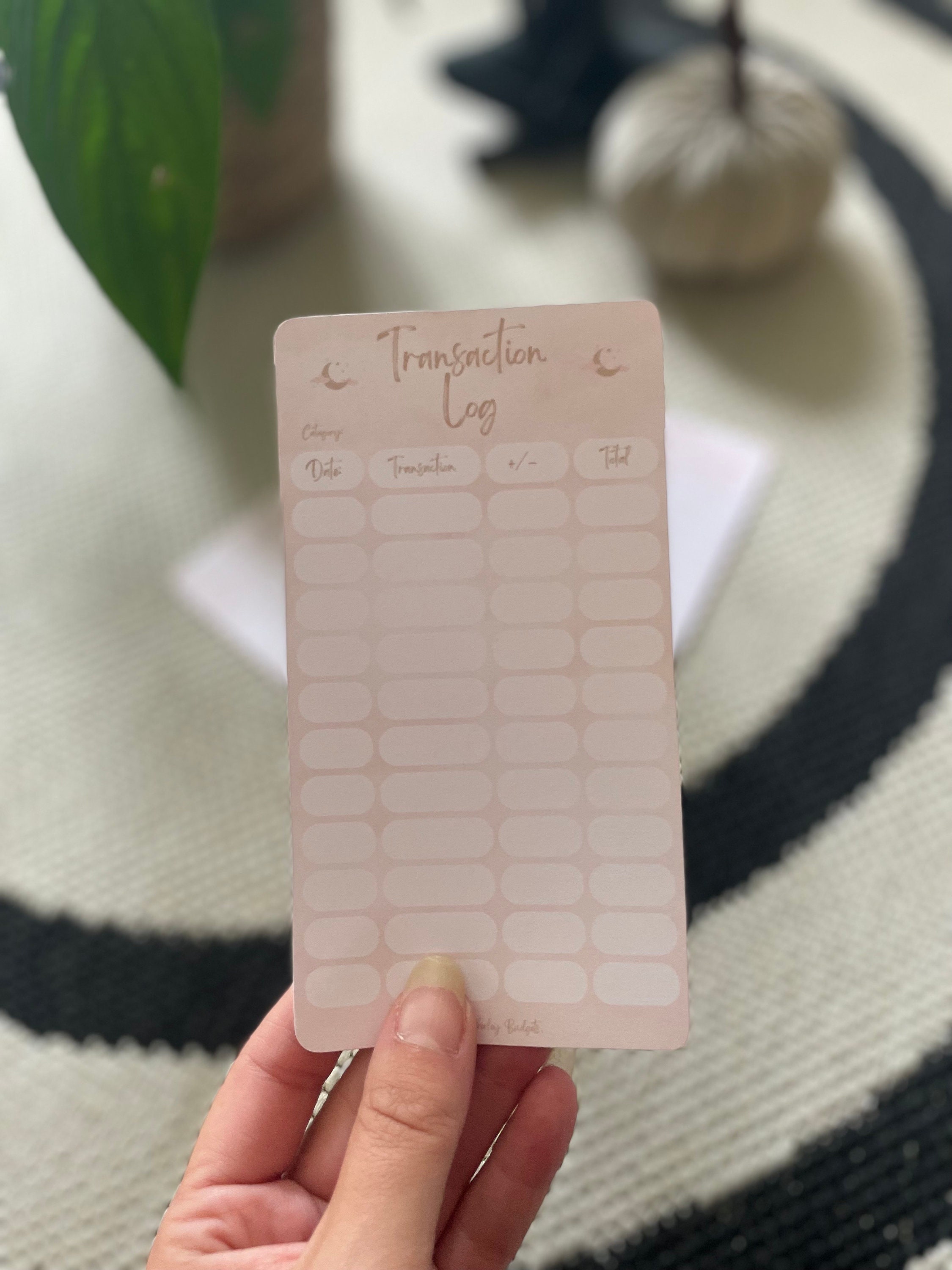Pink Moon Transaction Log Slips Kimberley Budgets Cash - Etsy