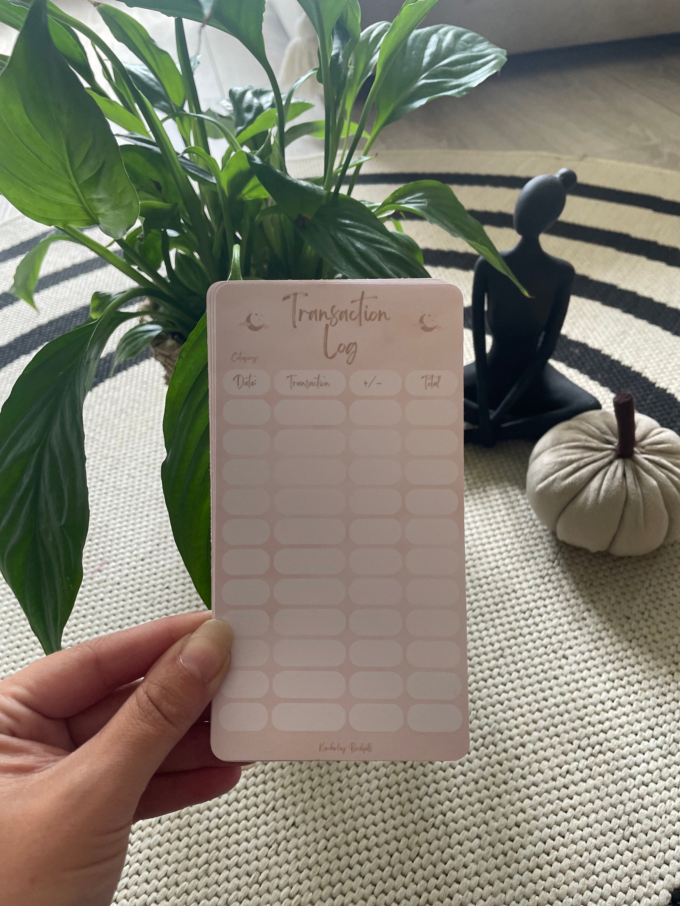 Pink Moon Transaction Log Slips Kimberley Budgets Cash - Etsy