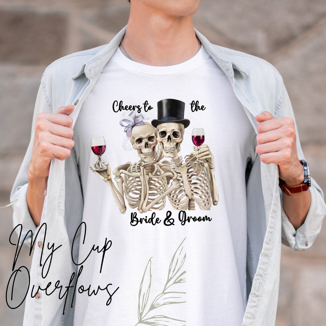 Cheers to the Bride and Groom Sublimation Wedding Goth Skull Skeleton ...