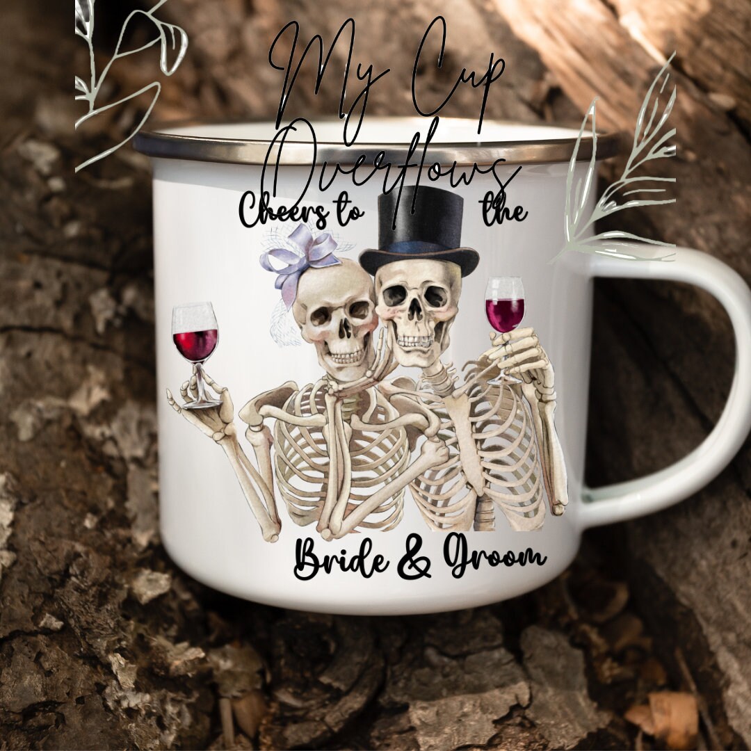 Cheers to the Bride and Groom Sublimation Wedding Goth Skull Skeleton ...